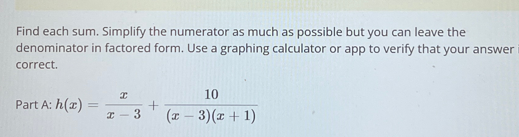 Find each sum. Simplify the numerator as much as | Chegg.com