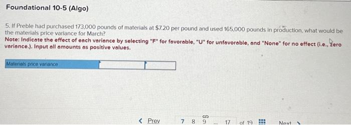 Solved 6. If Preble had purchased 173,000 pounds of | Chegg.com