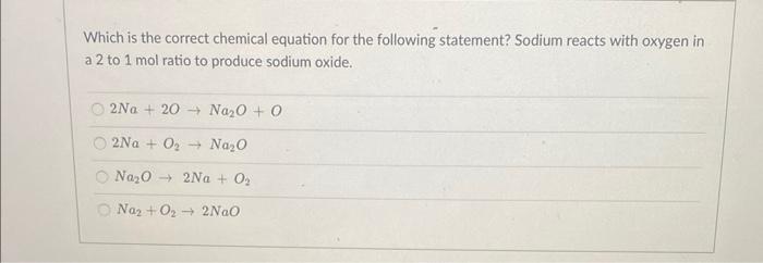 Solved Which is the correct chemical equation for the | Chegg.com