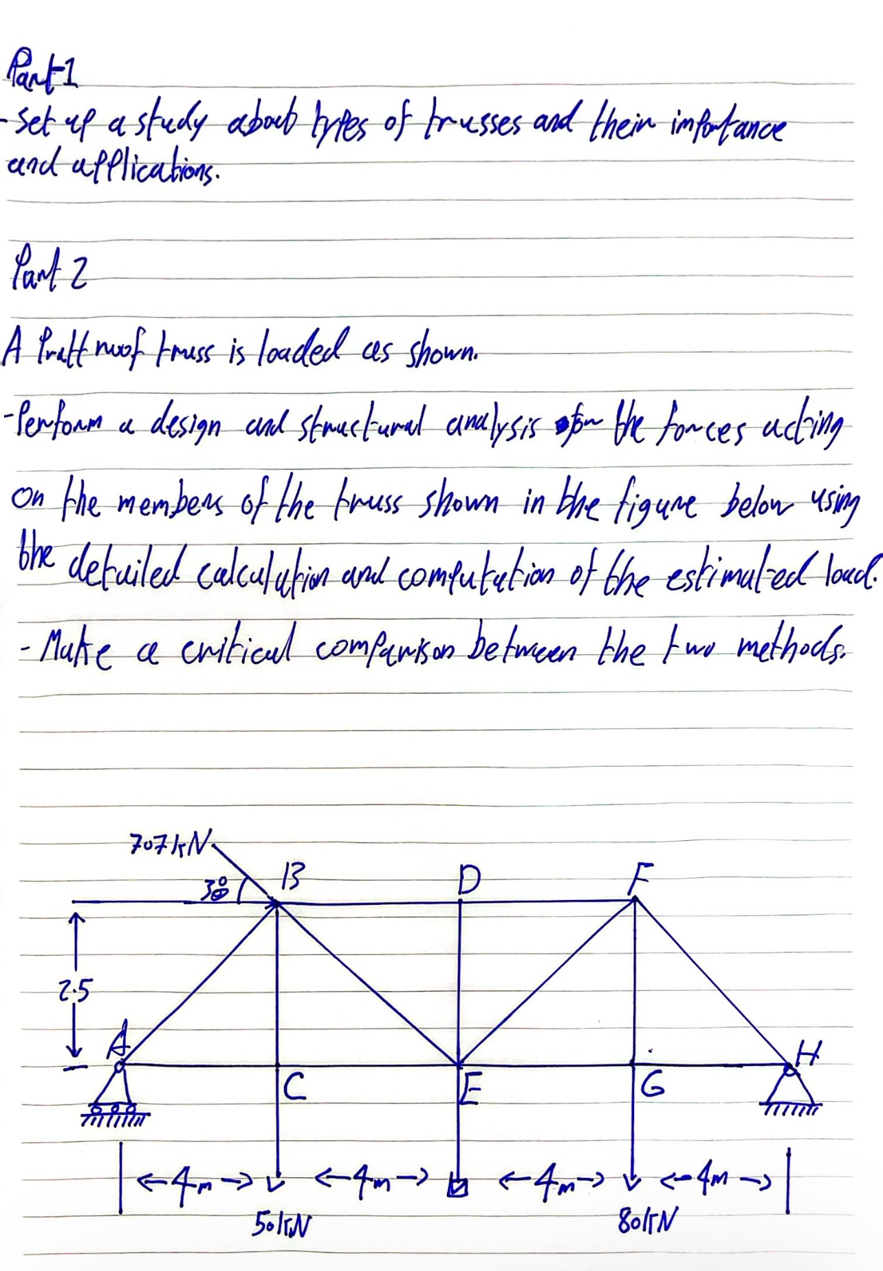 Solved Part 1-Set up a study about types of trusses and | Chegg.com