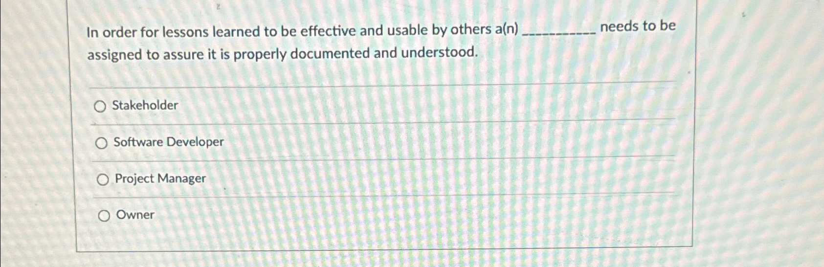 Solved In order for lessons learned to be effective and | Chegg.com