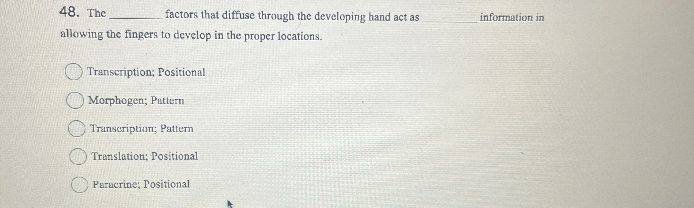 Solved The q, ﻿factors that diffuse through the developing | Chegg.com