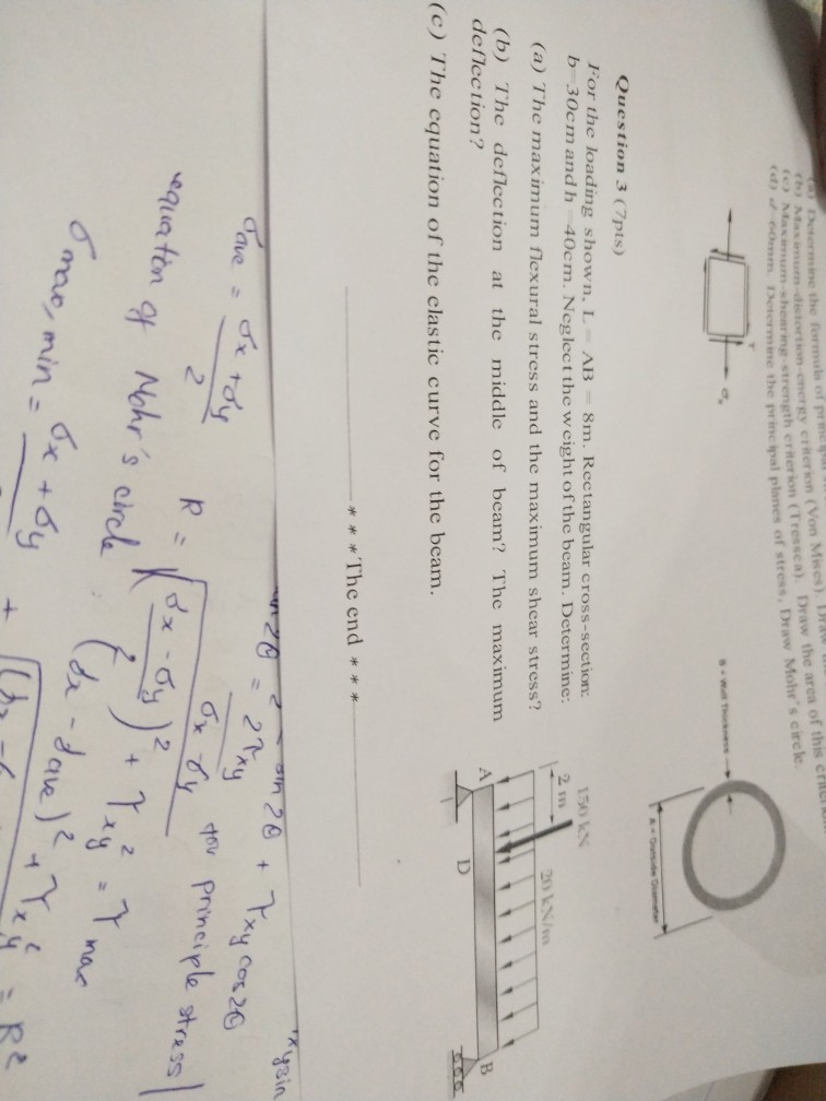 Solved Determine the form of pine Maximum distortion energy | Chegg.com