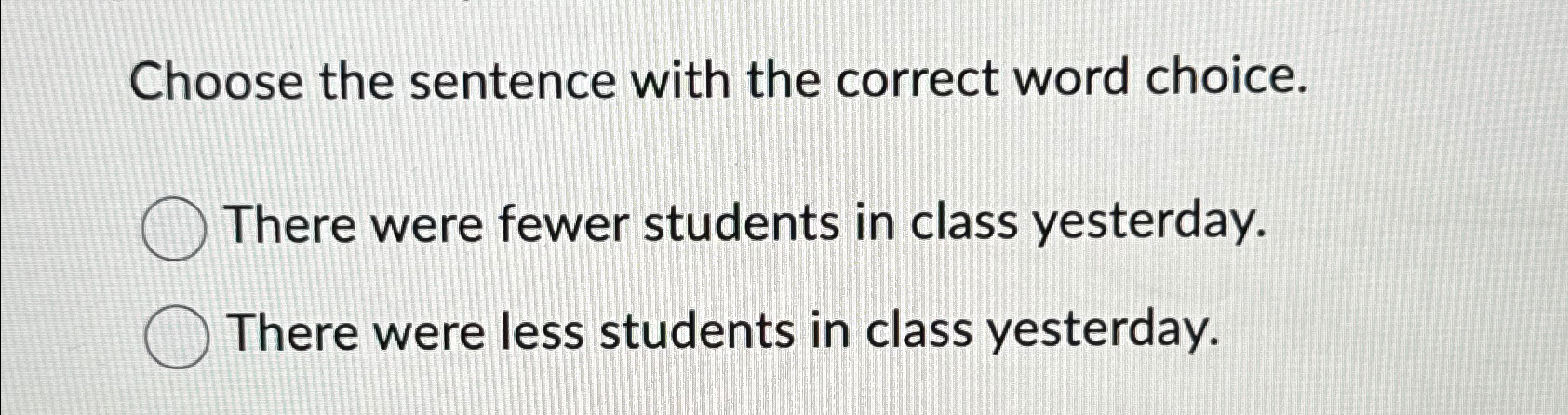Solved Choose the sentence with the correct word | Chegg.com