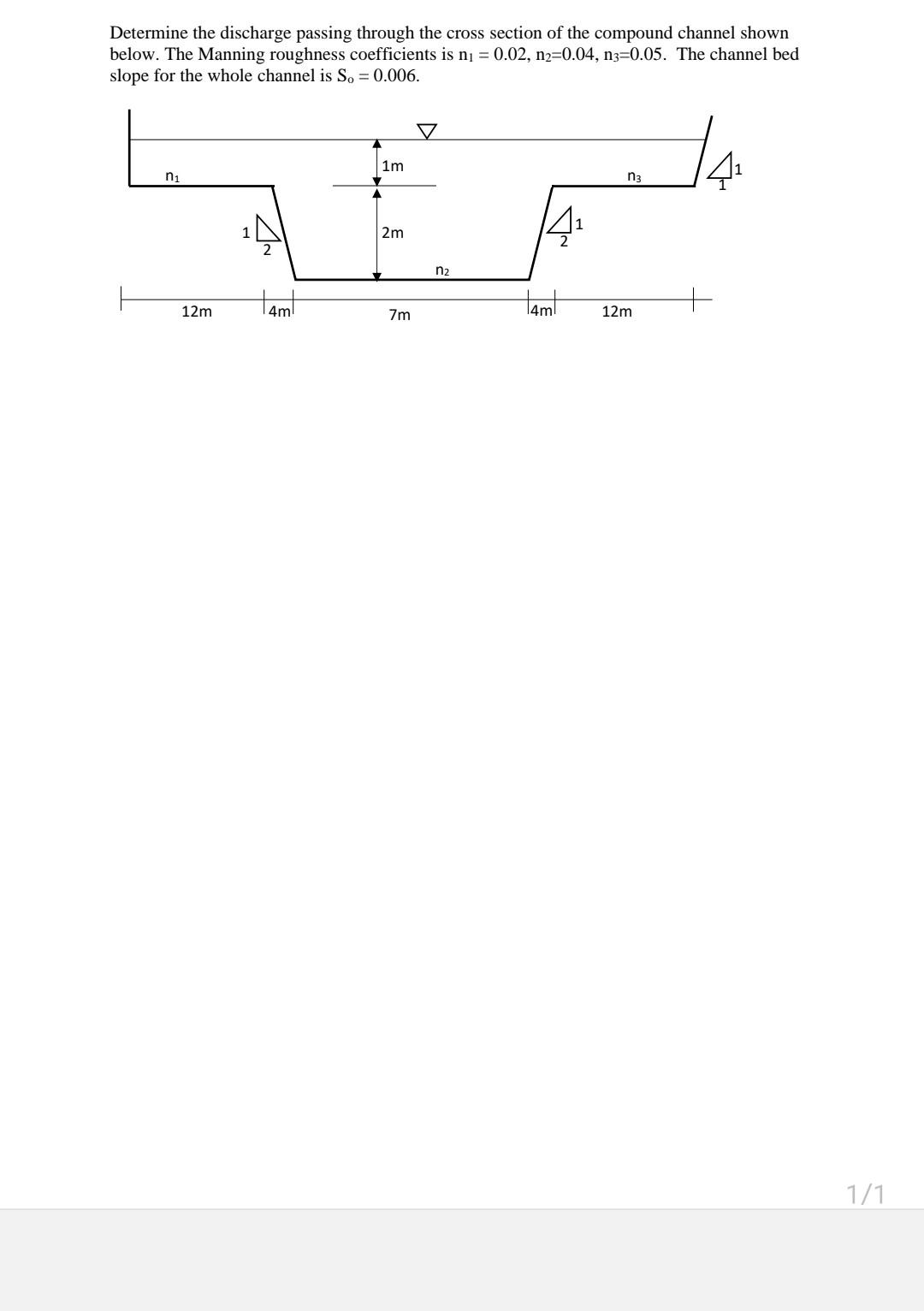 Determine the discharge passing through the cross | Chegg.com
