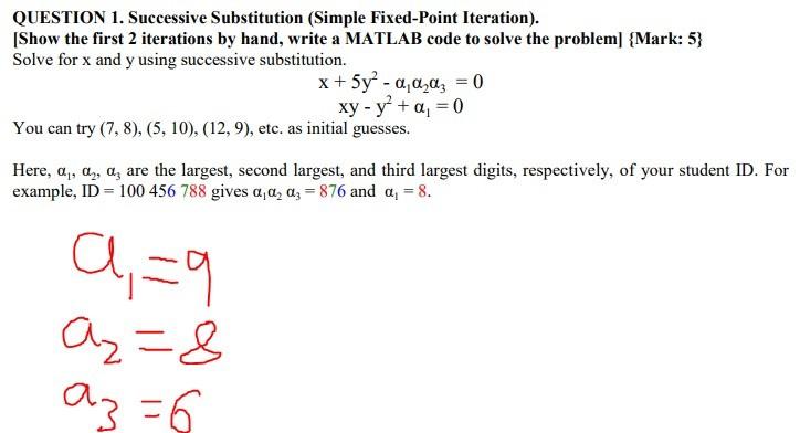 Solved QUESTION 1. Successive Substitution (Simple | Chegg.com