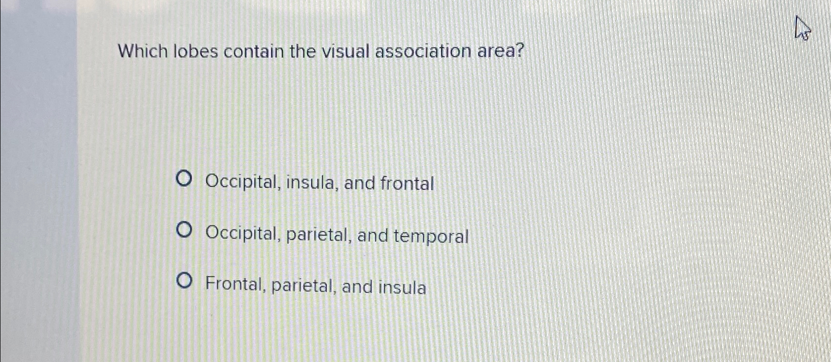 Solved Which lobes contain the visual association | Chegg.com