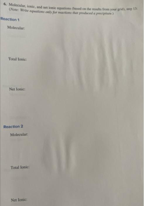 5. Identification of cation samples, step 12: A B C D | Chegg.com