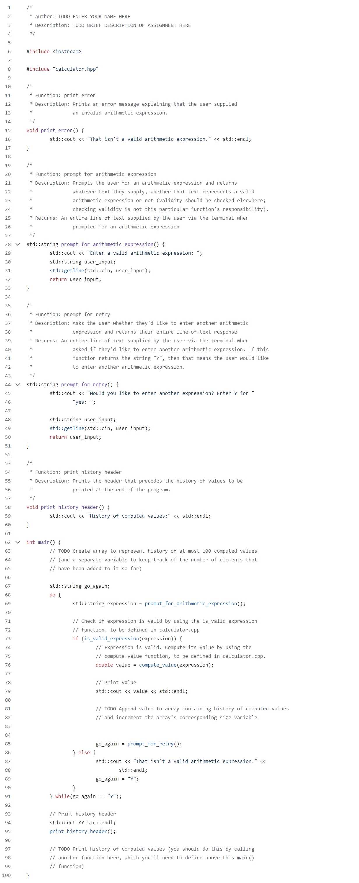 Solved (C++assignment) ﻿a calculator program. very important | Chegg.com