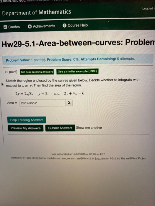 Solved 3.math.msu.euuweuwUILTILLIULUI Logged in Department | Chegg.com