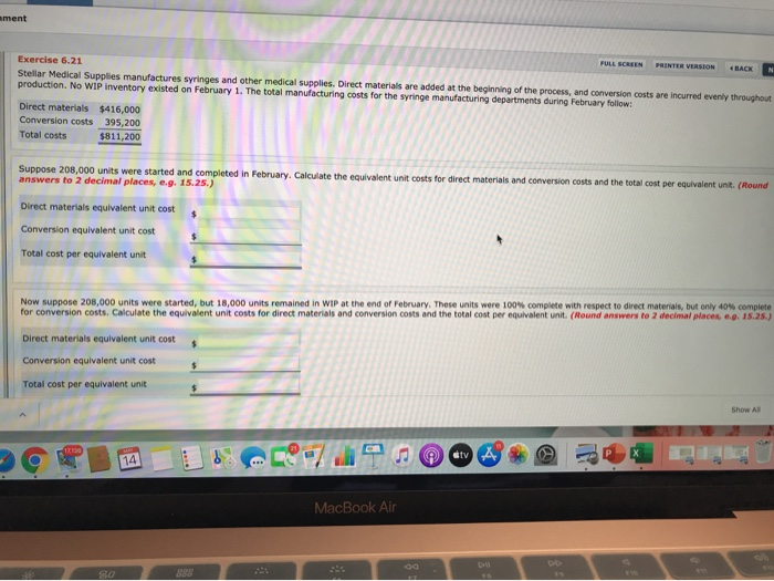 Solved ament FULL SCREEN PRINTER VERSION « BACK N Exercise | Chegg.com