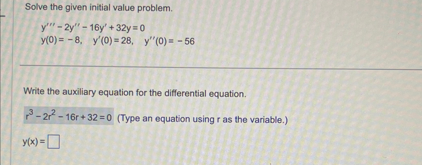 Solved Solve the given initial value | Chegg.com