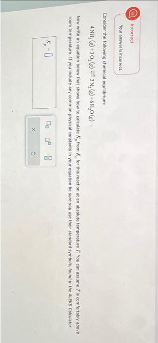 Solved Consider the following chemical equilibrium: 4NH3( | Chegg.com