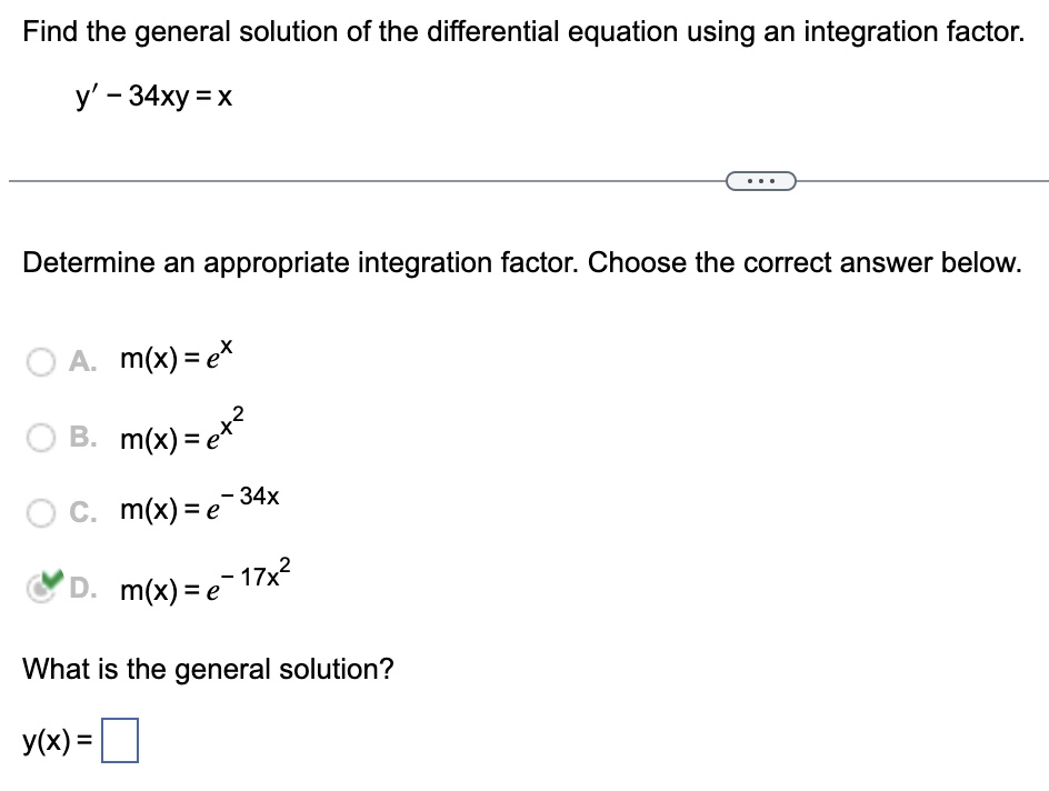 Solved Find the general solution of the differential | Chegg.com