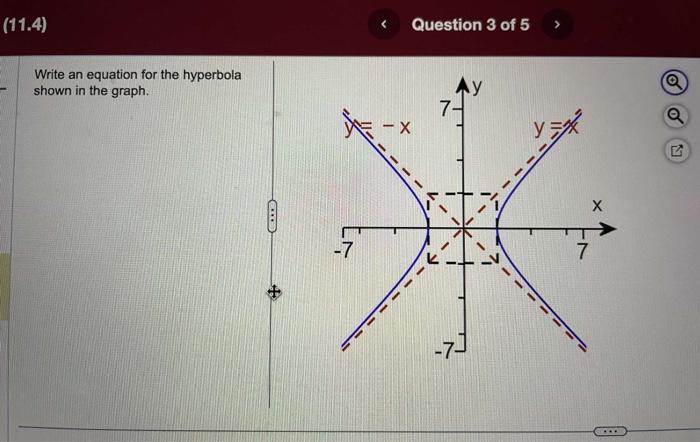 Solved (11.4) Write an equation for the hyperbola shown in | Chegg.com