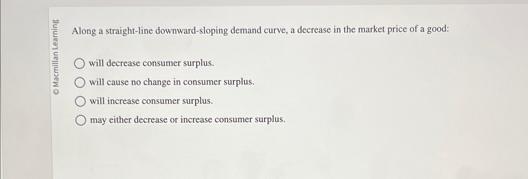 Solved L°E ﻿Along a straight-line downward-sloping demand | Chegg.com