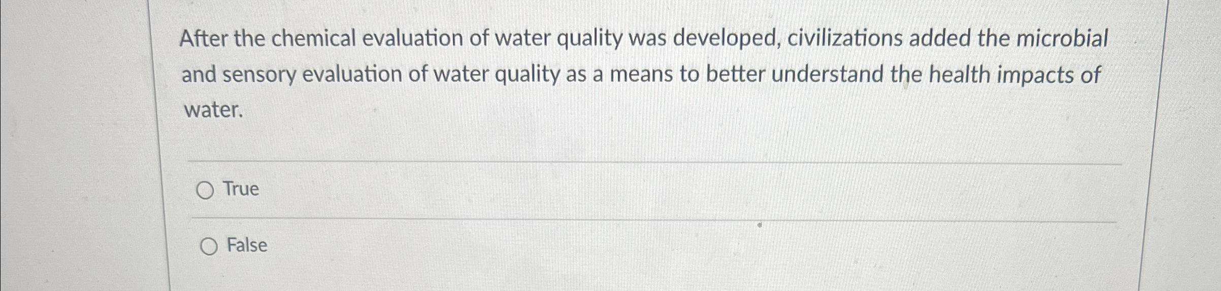 Solved After the chemical evaluation of water quality was | Chegg.com