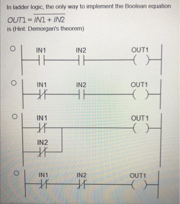 Solved In ladder logic, the only way to implement the | Chegg.com