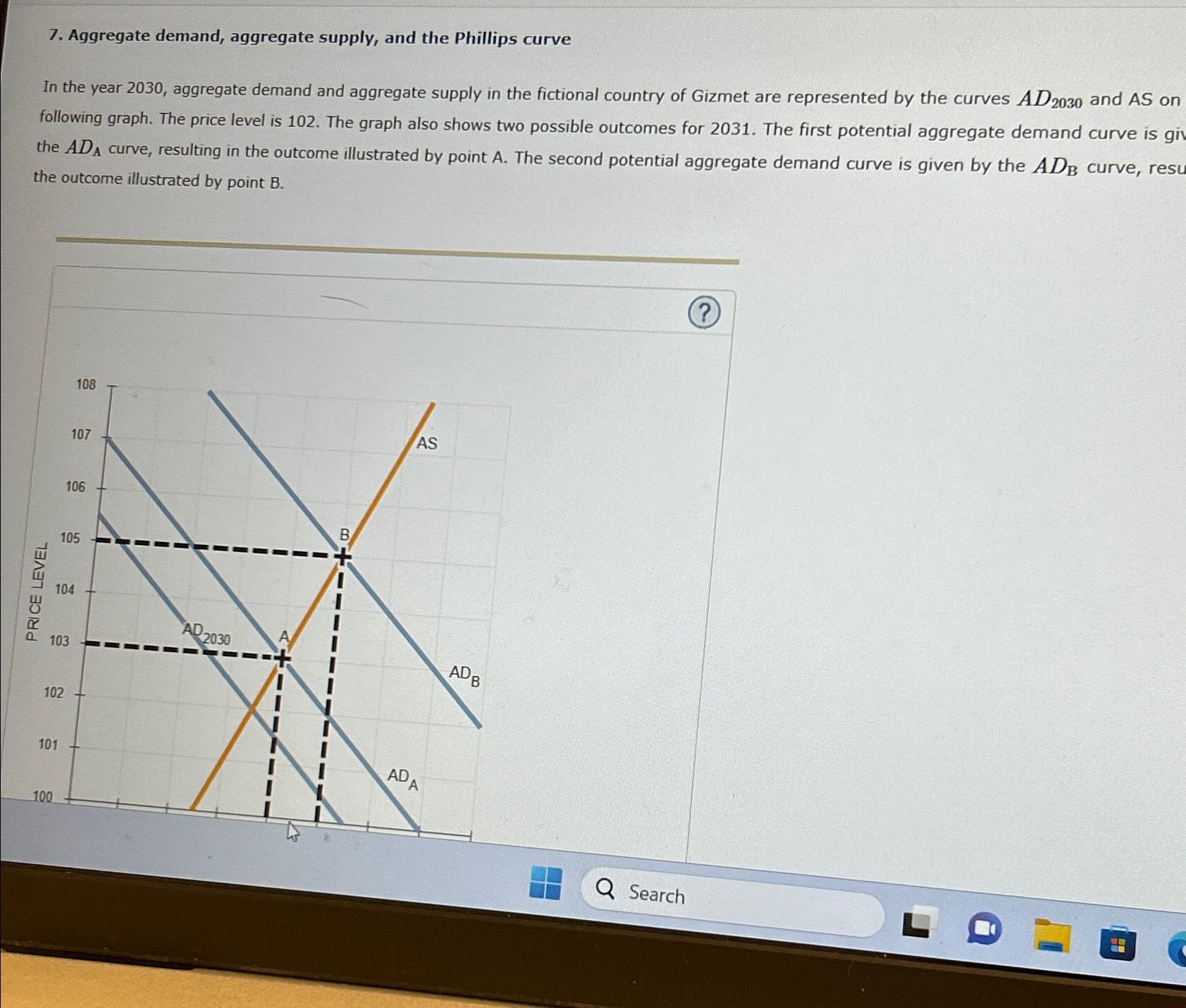 Solved Aggregate demand, aggregate supply, and the Phillips | Chegg.com