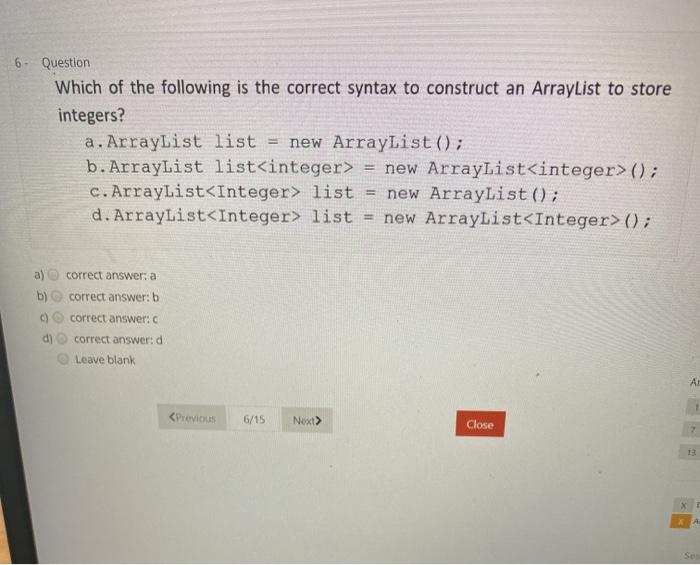 Solved 6- Question Which of the following is the correct | Chegg.com