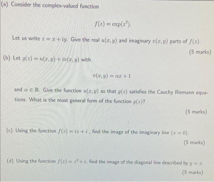 Solved (a) Consider the complex-valued function $(3) = | Chegg.com