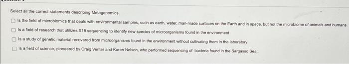 Solved Q: Select all the correct statements describing | Chegg.com