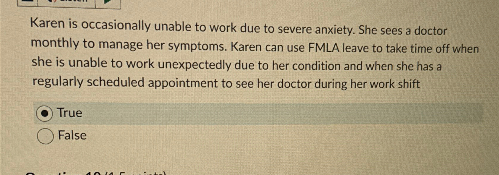 Solved Karen is occasionally unable to work due to severe | Chegg.com