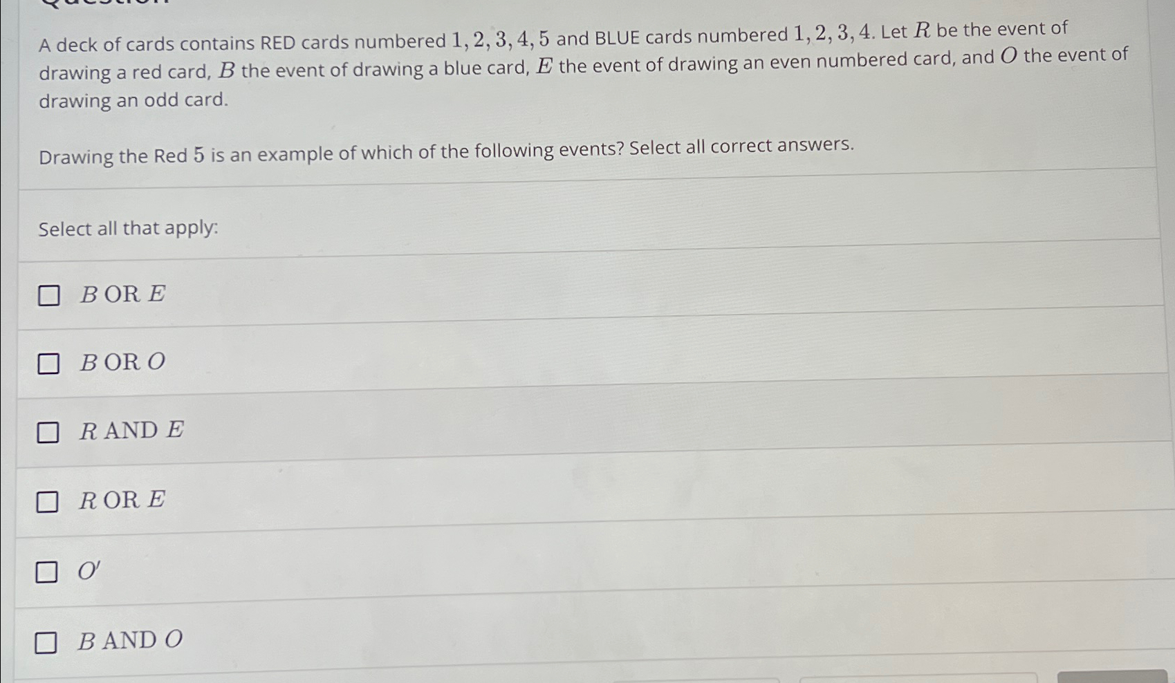 Solved A deck of cards contains RED cards numbered 1,2,3,4,5 | Chegg.com
