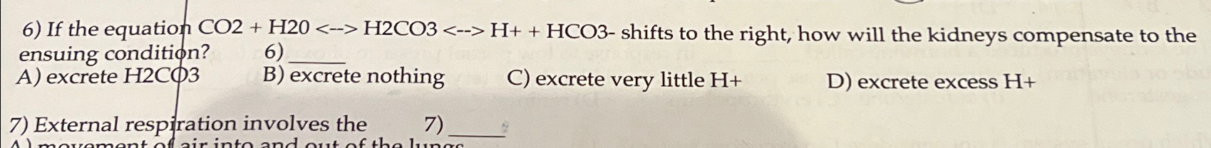 Solved If the equation CO2+H20