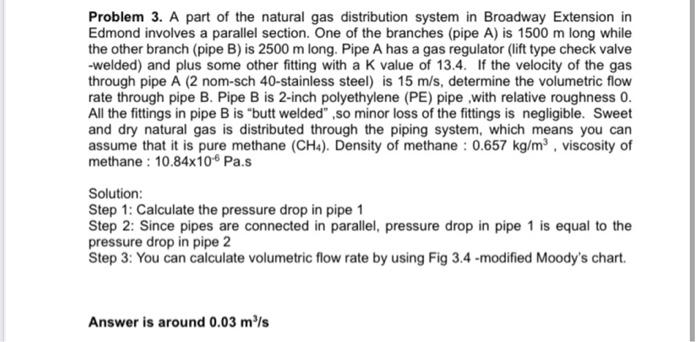 Solved Problem 3. A part of the natural gas distribution | Chegg.com