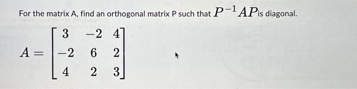 Solved For the matrix \\( \\mathrm{A} \\), find an | Chegg.com