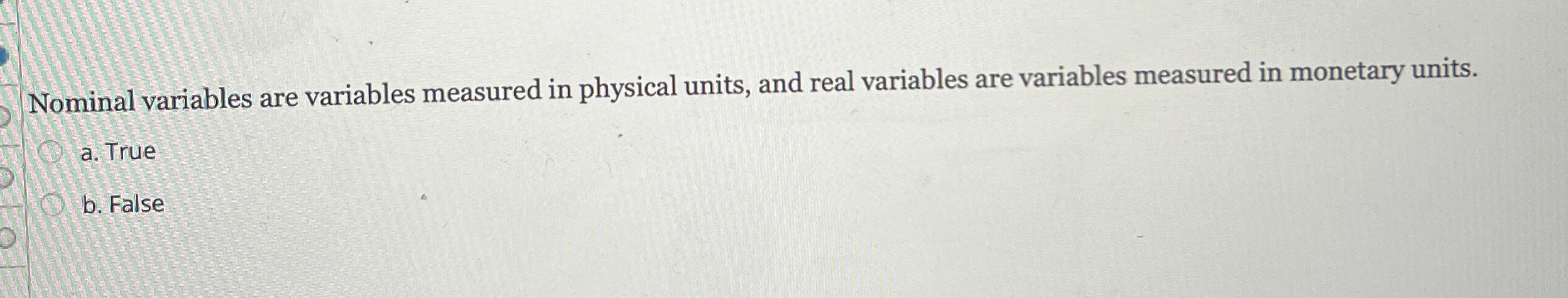 Solved Nominal variables are variables measured in physical | Chegg.com