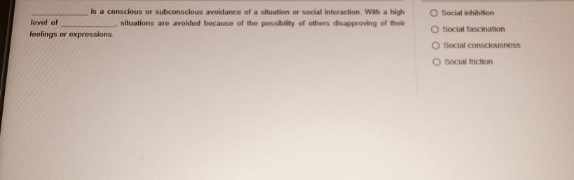 Solved is a conscious or subconscious avoidance of a | Chegg.com