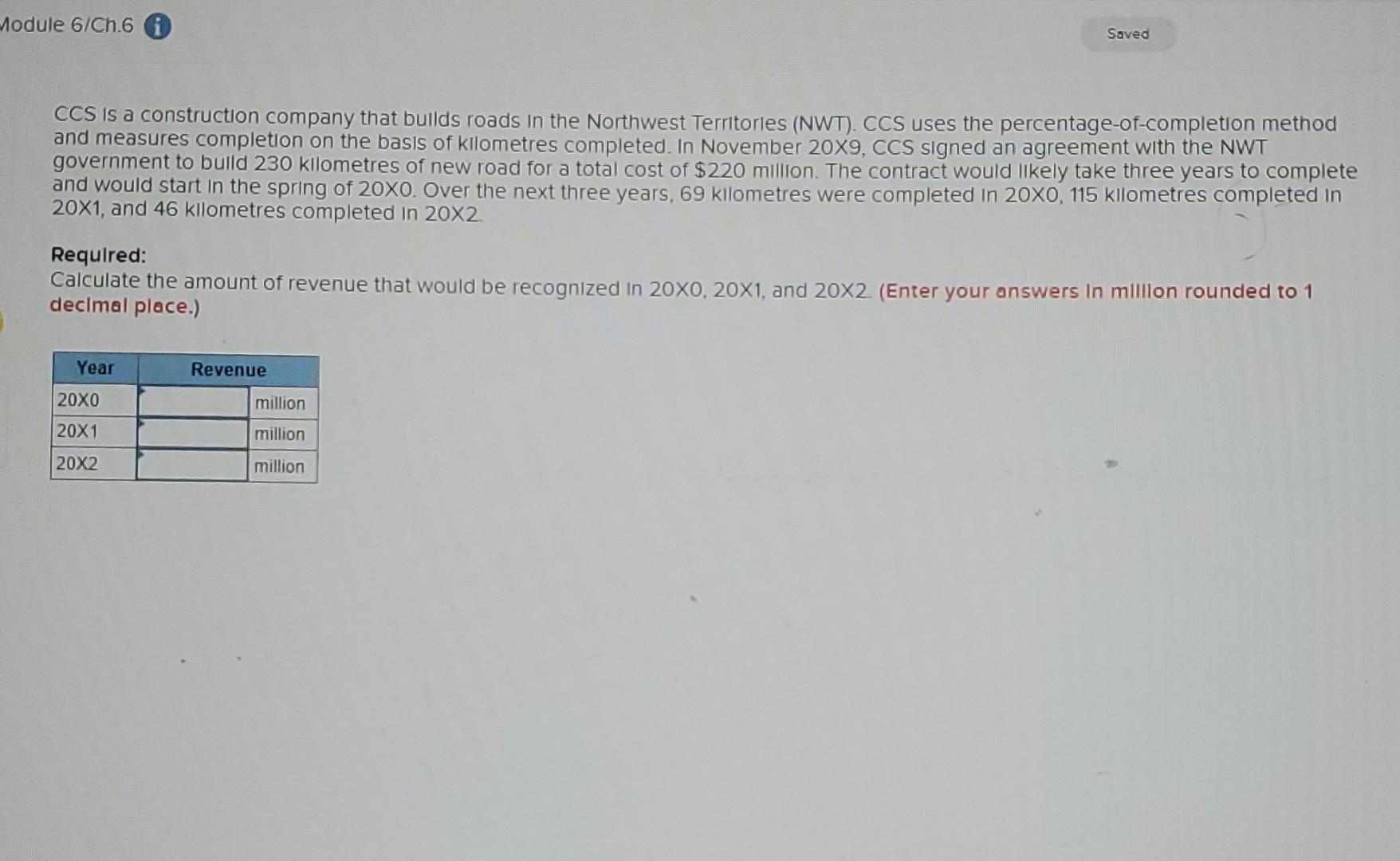 Solved CCS is a construction company that bullds roads in | Chegg.com