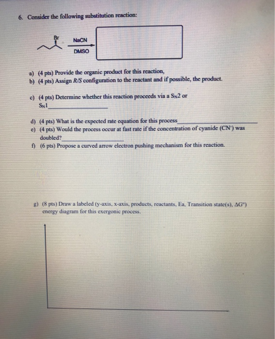 Solved 1. (5 pts) The following Sn2 reaction gives a product | Chegg.com