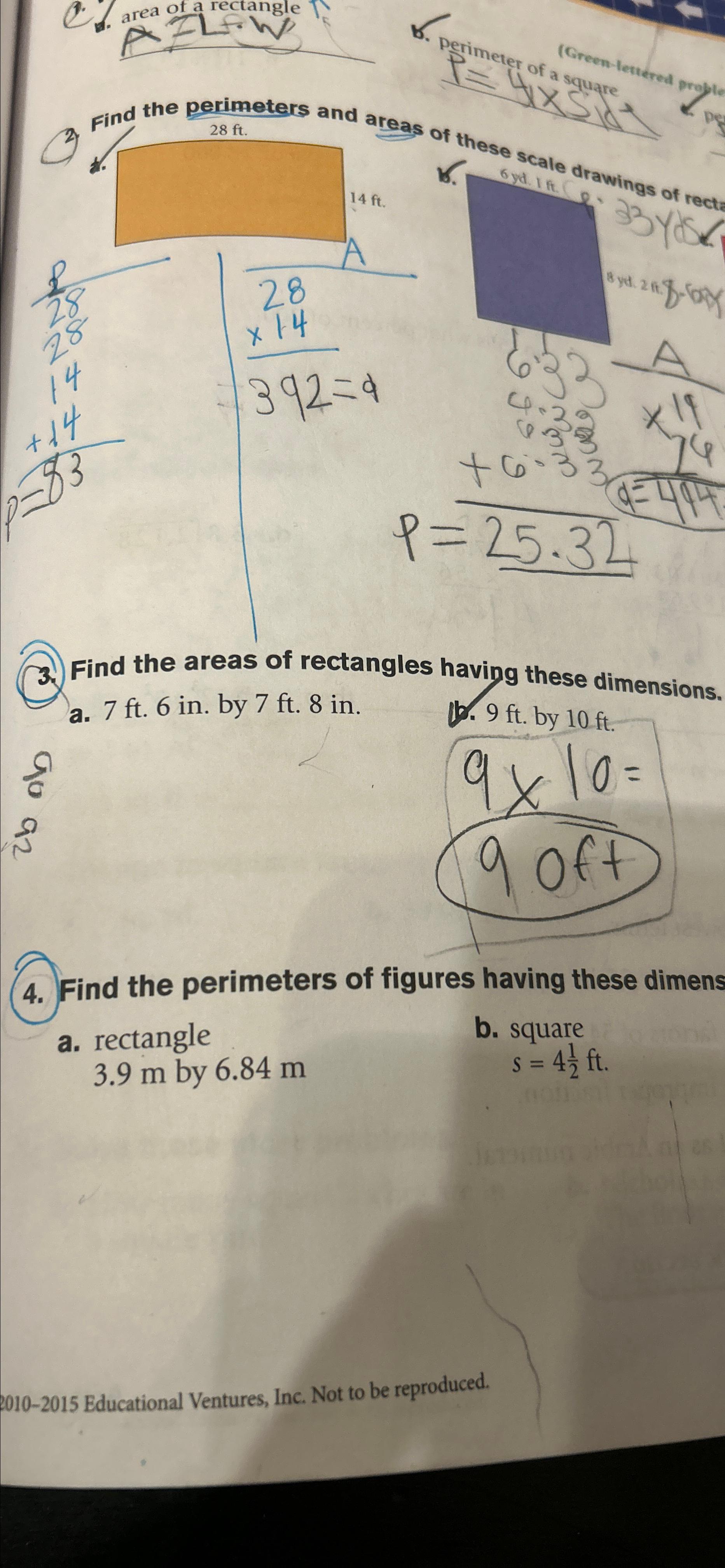 Solved area of a rectanglePerimeter of Gopen-letiered | Chegg.com
