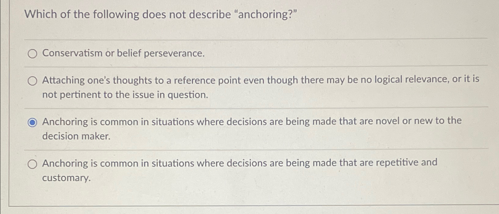 Solved Which of the following does not describe | Chegg.com