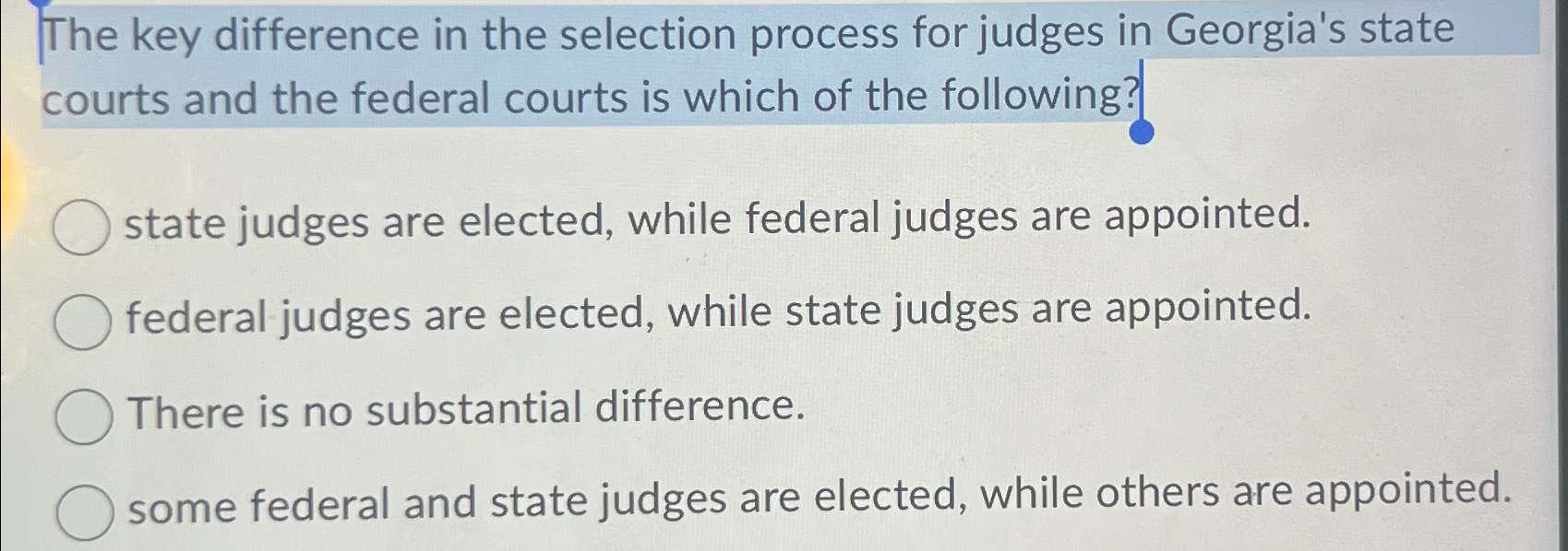 Solved The key difference in the selection process for | Chegg.com
