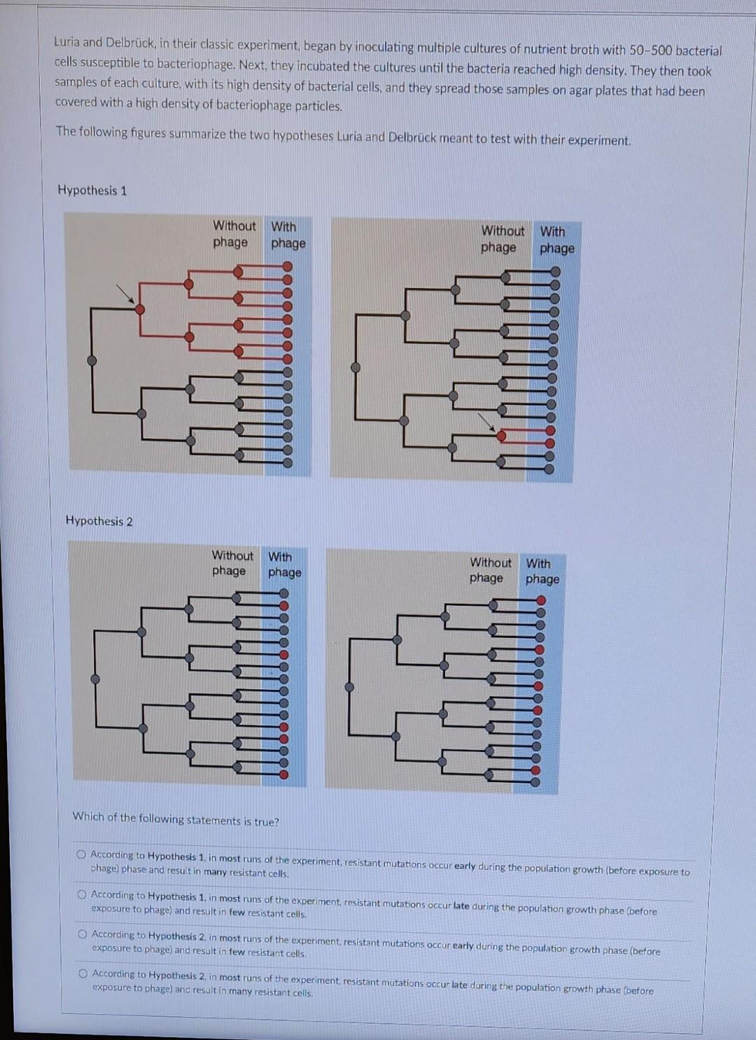 Solved Luria and Delbrück, in their classic experiment, | Chegg.com