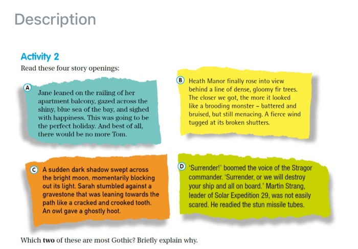 Description Activity 2 Read these four story | Chegg.com