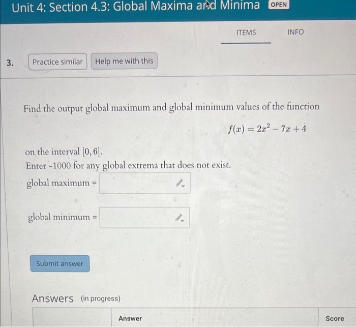 Solved Find the output global maximum and global minimum | Chegg.com