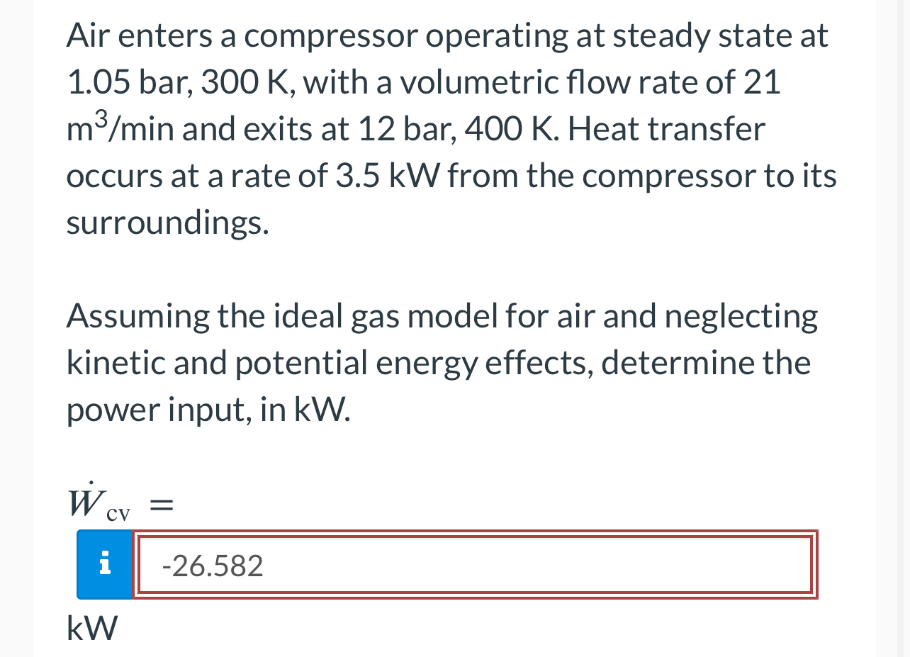 Solved Air enters a compressor operating at steady state at | Chegg.com
