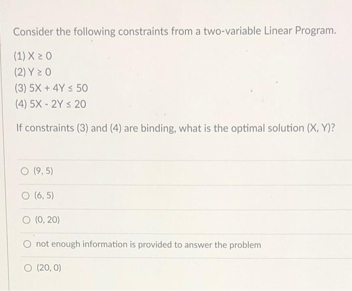 Solved Consider the following constraints from a | Chegg.com