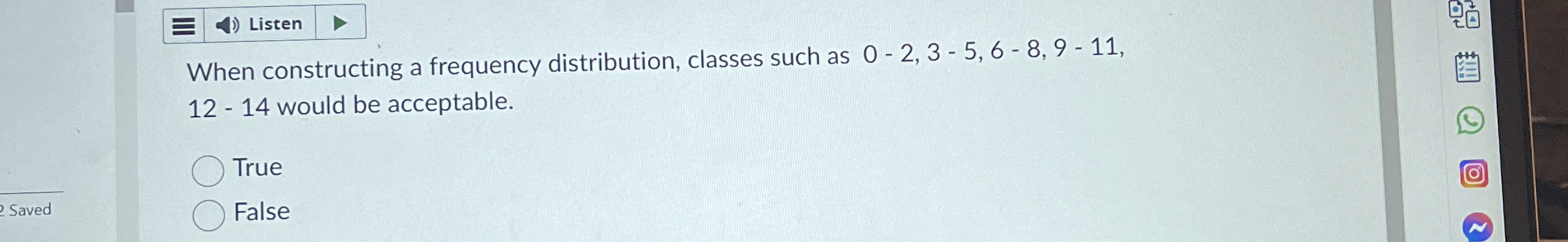 Solved ListenWhen constructing a frequency distribution, | Chegg.com