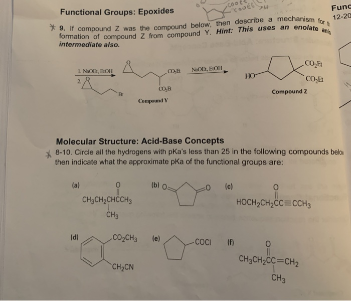 Solved Functional Groups: Epoxides Func 12-20 anism for | Chegg.com