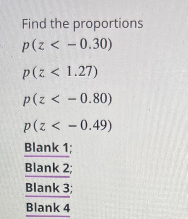 Solved Find the proportions | Chegg.com