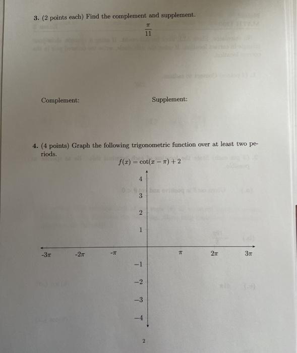 Solved 3. (2 points each) Find the complement and | Chegg.com