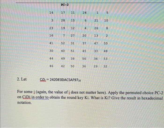 Solved 2. Let CDi=242 DEODAC5AF97 16 For some i (again, the | Chegg.com