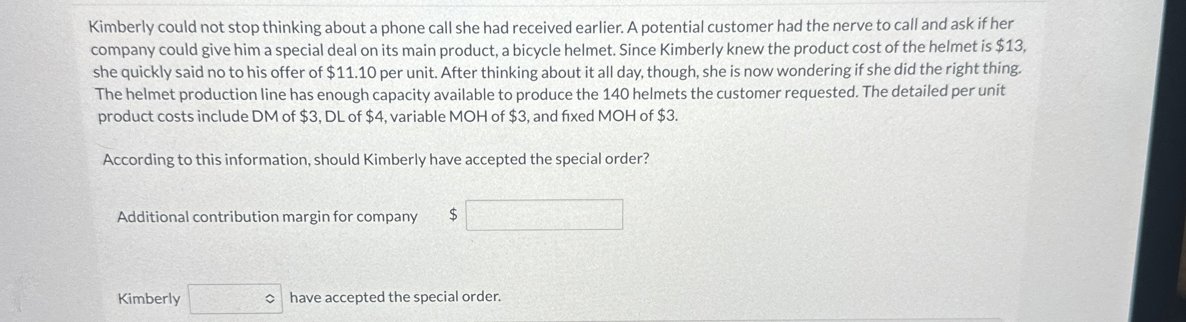 Solved Kimberly could not stop thinking about a phone call | Chegg.com