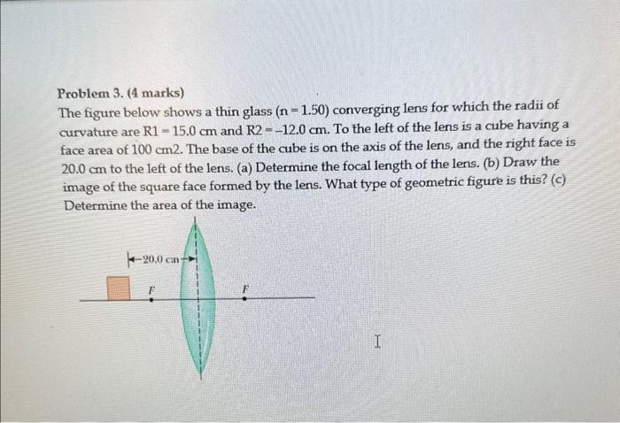 Solved Problem 3. (4 marks) The figure below shows a thin | Chegg.com
